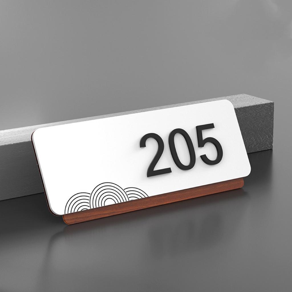 Contemporary Room Number Sign – Custom Door Plaque for Hotel, Apartment ...