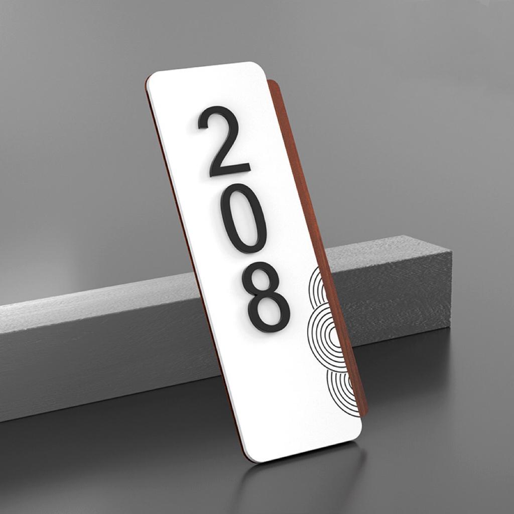 Contemporary Room Number Sign – Custom Door Plaque for Hotel, Apartment ...