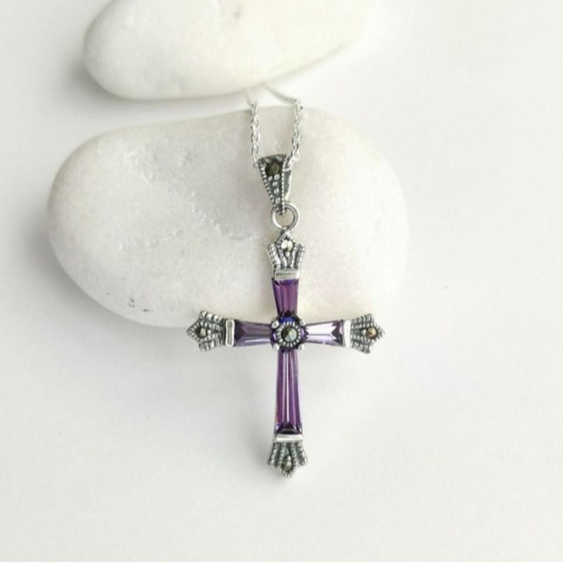 Vintage Marcasite Cross - Etsy