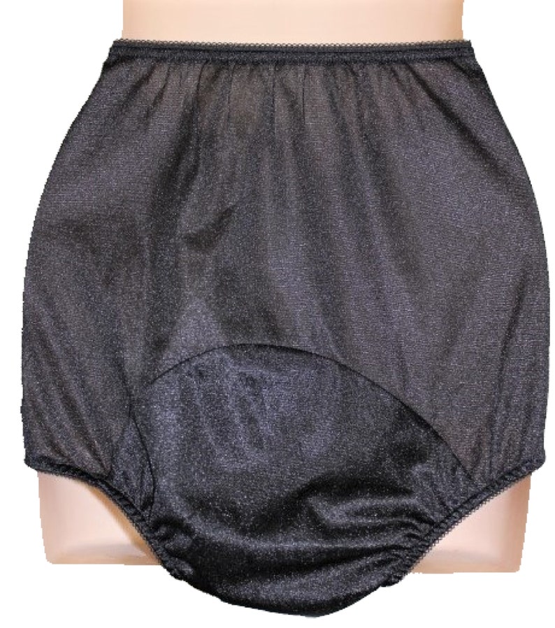 Adult Sissy Nylon Tricot Panties Black With Very Large Etsy Canada