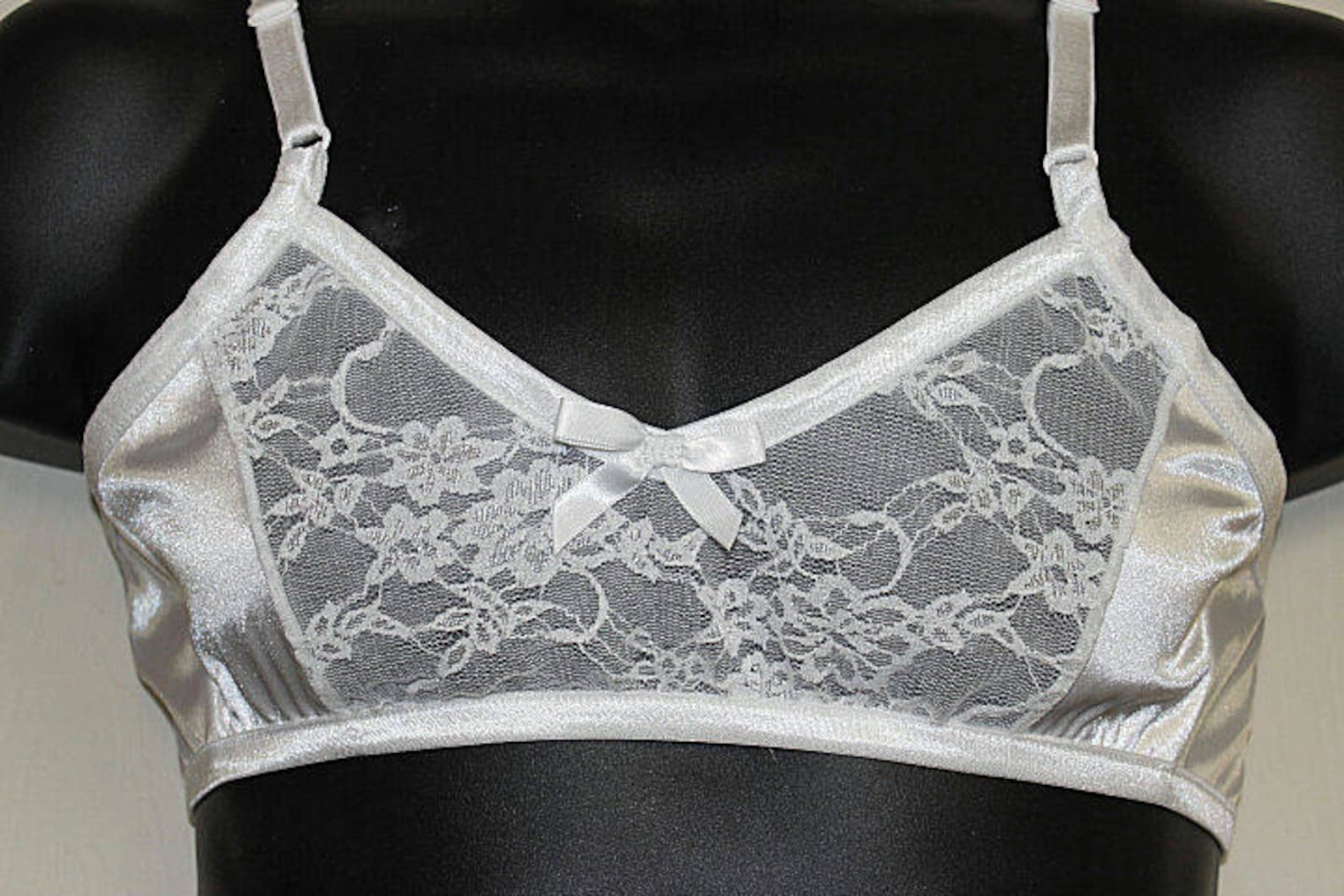Black or White Satin Bra for Men Sissy LACE Trainning bra | Etsy
