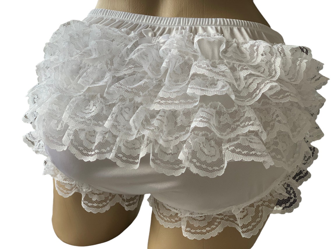 WHITE Nylon Tricot Adult Sissy Ruffle Panties Fetish Cosplay - Etsy