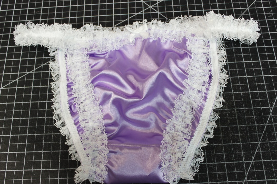 Double Satin Layer Brazilian String Tanga in Sissy Lavender - Ruffles ...