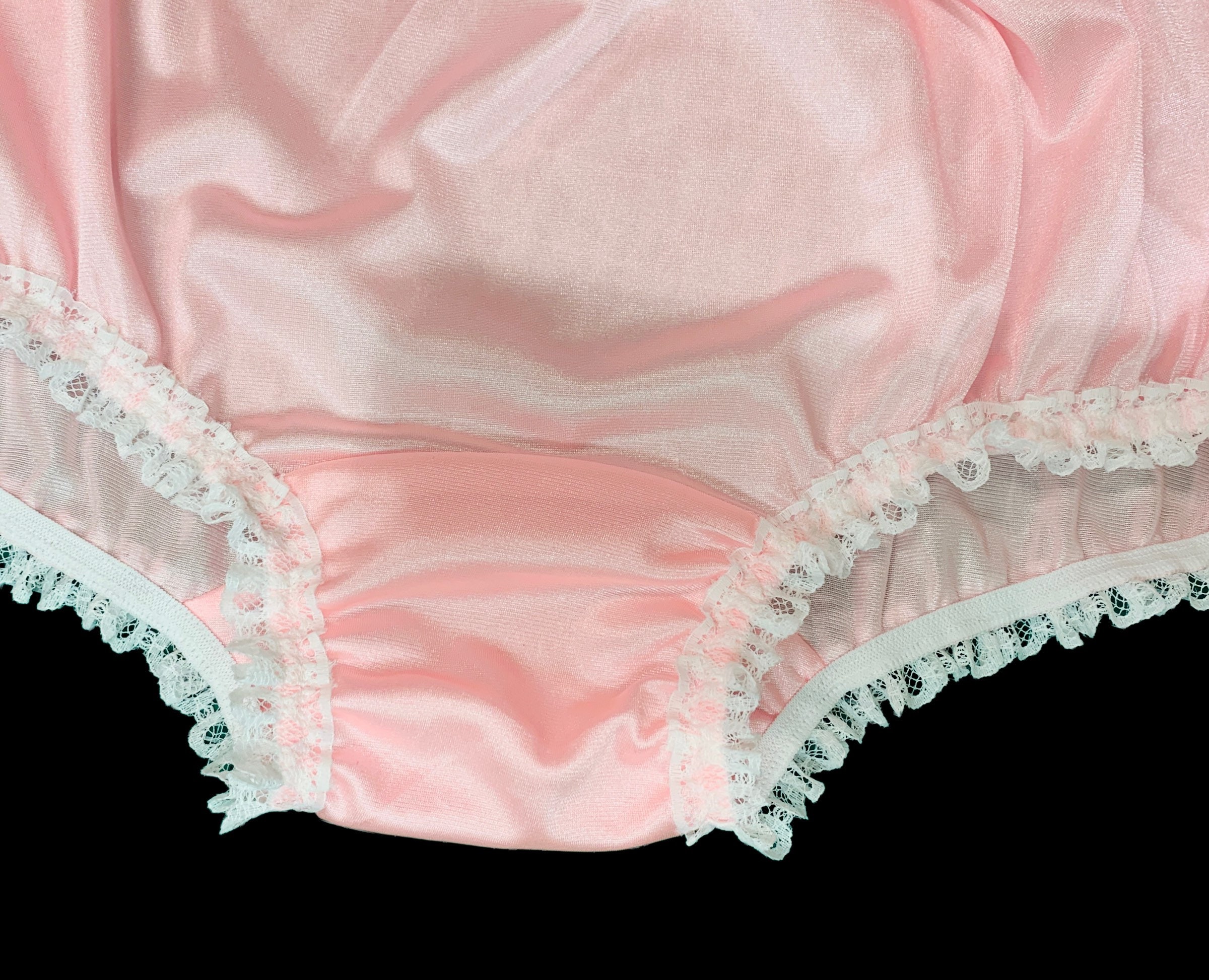 Vintage Style Adult Sissy Tricot And Lace Panties W Double Crotch Or