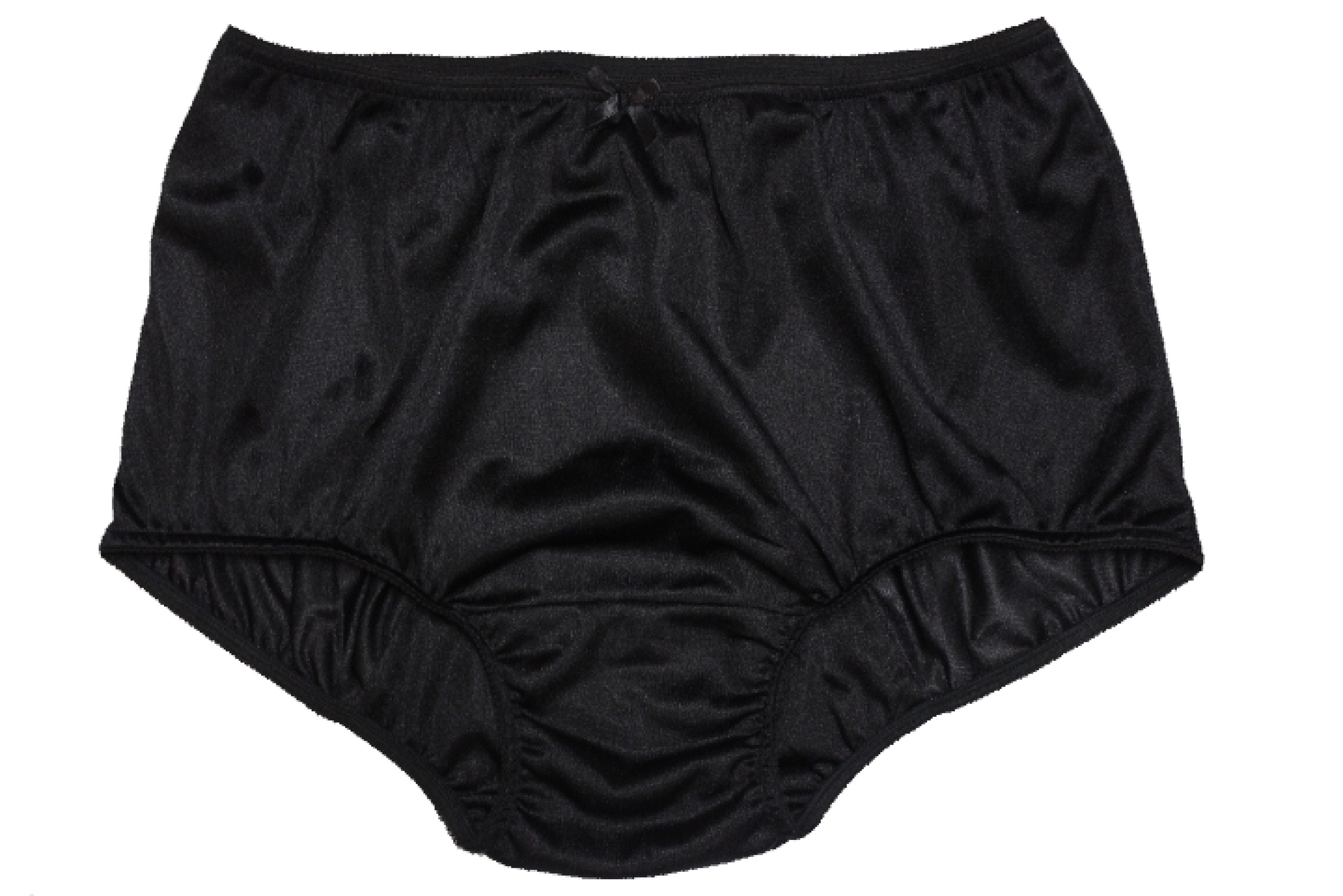 Adult Sissy Nylon Tricot Panties Black With Very Large Mushroom Double