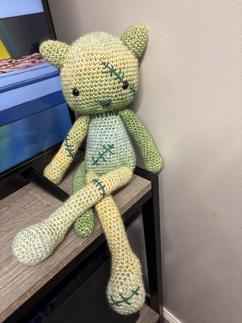 Zombie Cat Crochet Pattern- Cat Base Pattern- Sitting Cat Crochet ...
