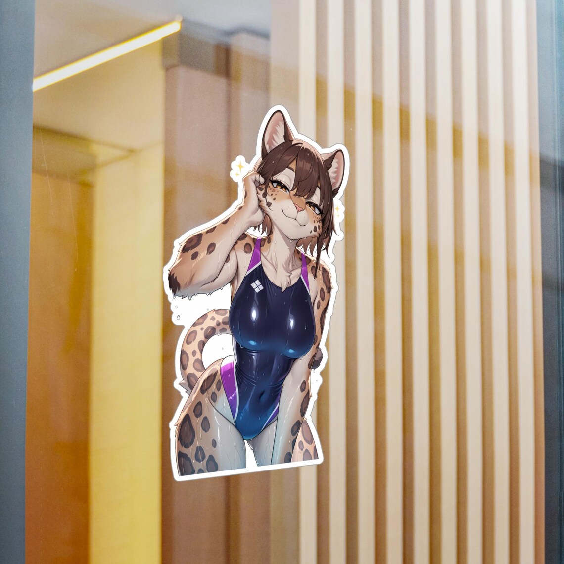 Vinyl Sticker, Leopard Anthro, Furry, Anime Animal Girl, Monster Waifu ...