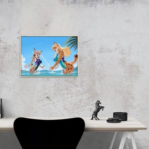 Vinyl Sticker, Cat and Lynx Anthro, Furry, Magnet, Art Print, Waifu ...