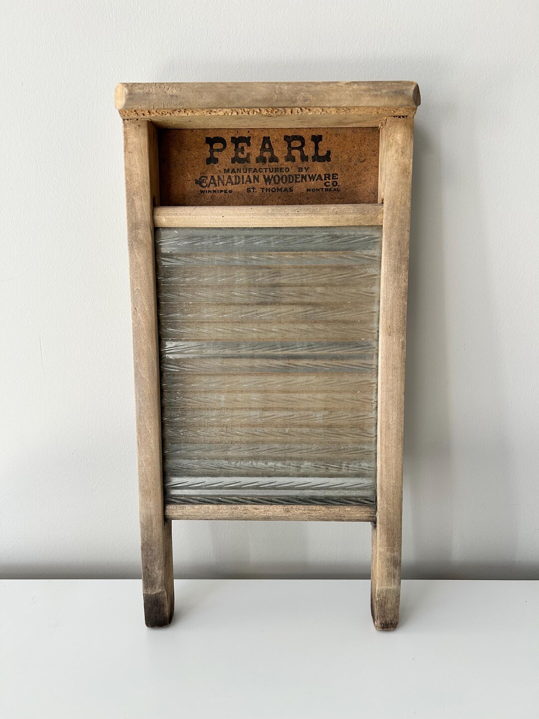 Antique Pearl Glass Washboard by Canadian Woodenware Co. | Vintage ...