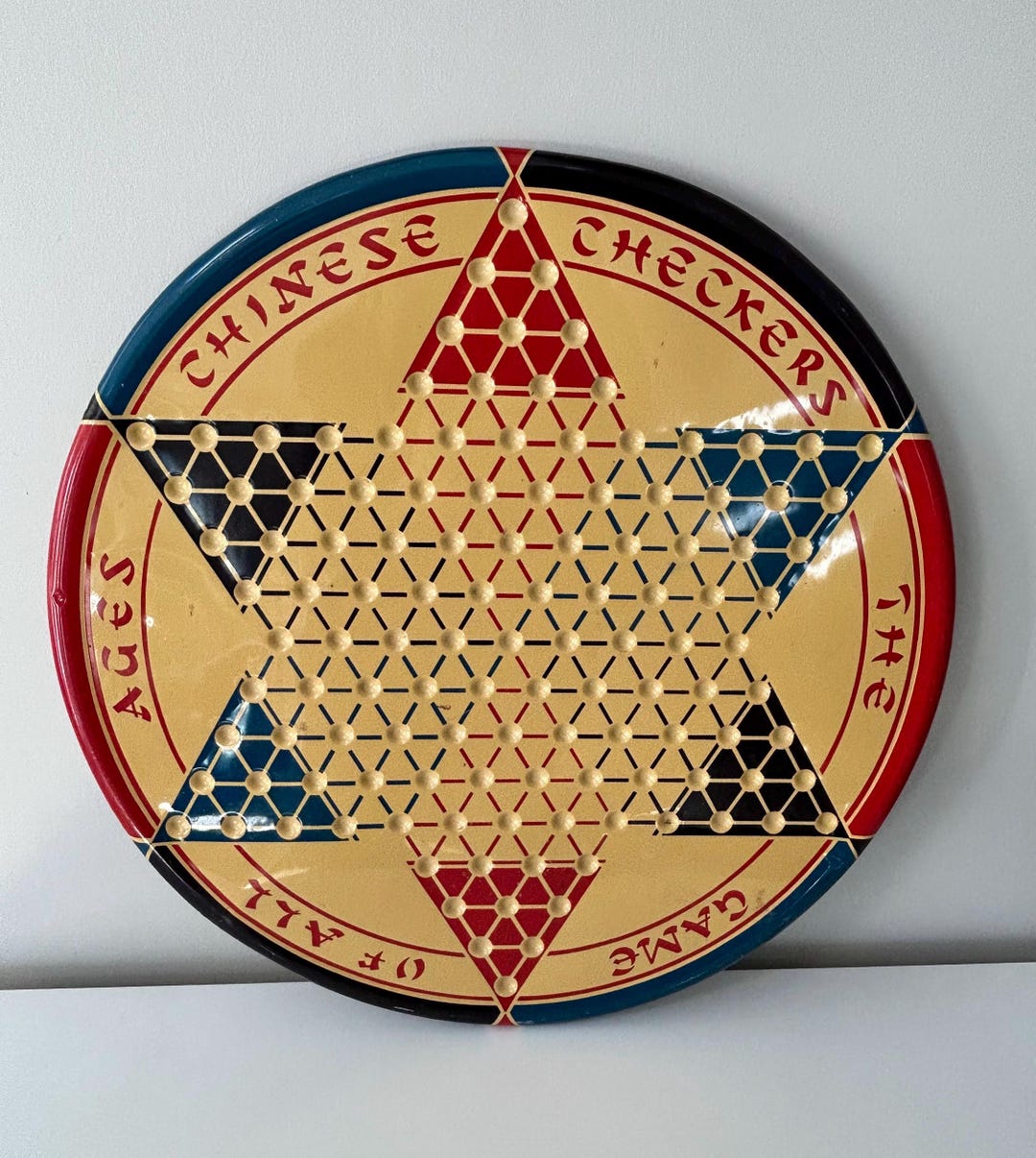 Vintage Chinese Checkers Round Tin Game Board - A Timeless Treasure! - Etsy