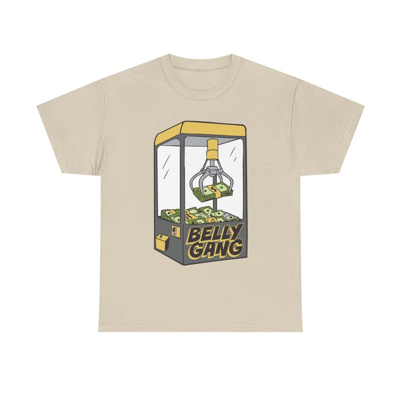 Belly Gang Tee, Kushington Claw Machine, Fun Unisex Cotton Shirt ...