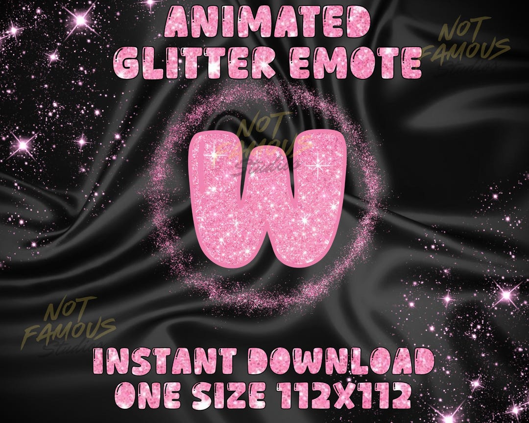 Animated Pink Glitter W Emote - Bonus Static Emote - Youtube, Twitch ...