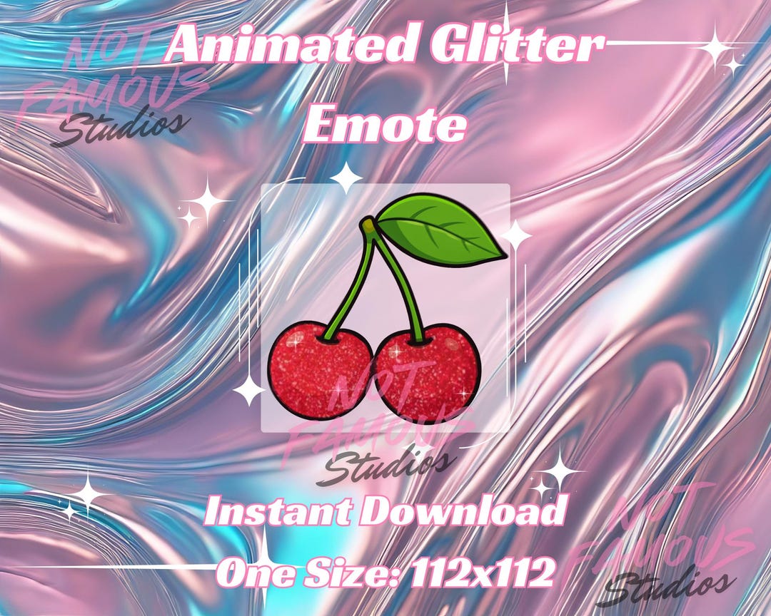 Animated Glitter Cherry Emote - Bonus Static Emote - Twitch, Youtube ...