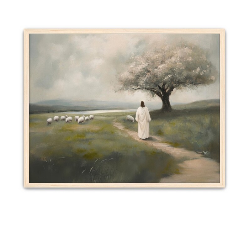 Watching Over His Flock, LDS Art, Jesus Christ With Sheep Artwork ...