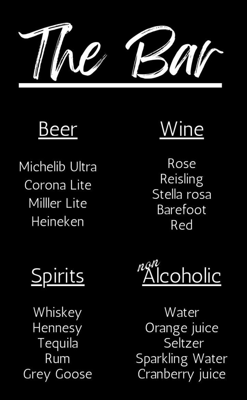 Bar Menu Template, Modern Editable Drink Menu Template, Minimalist ...