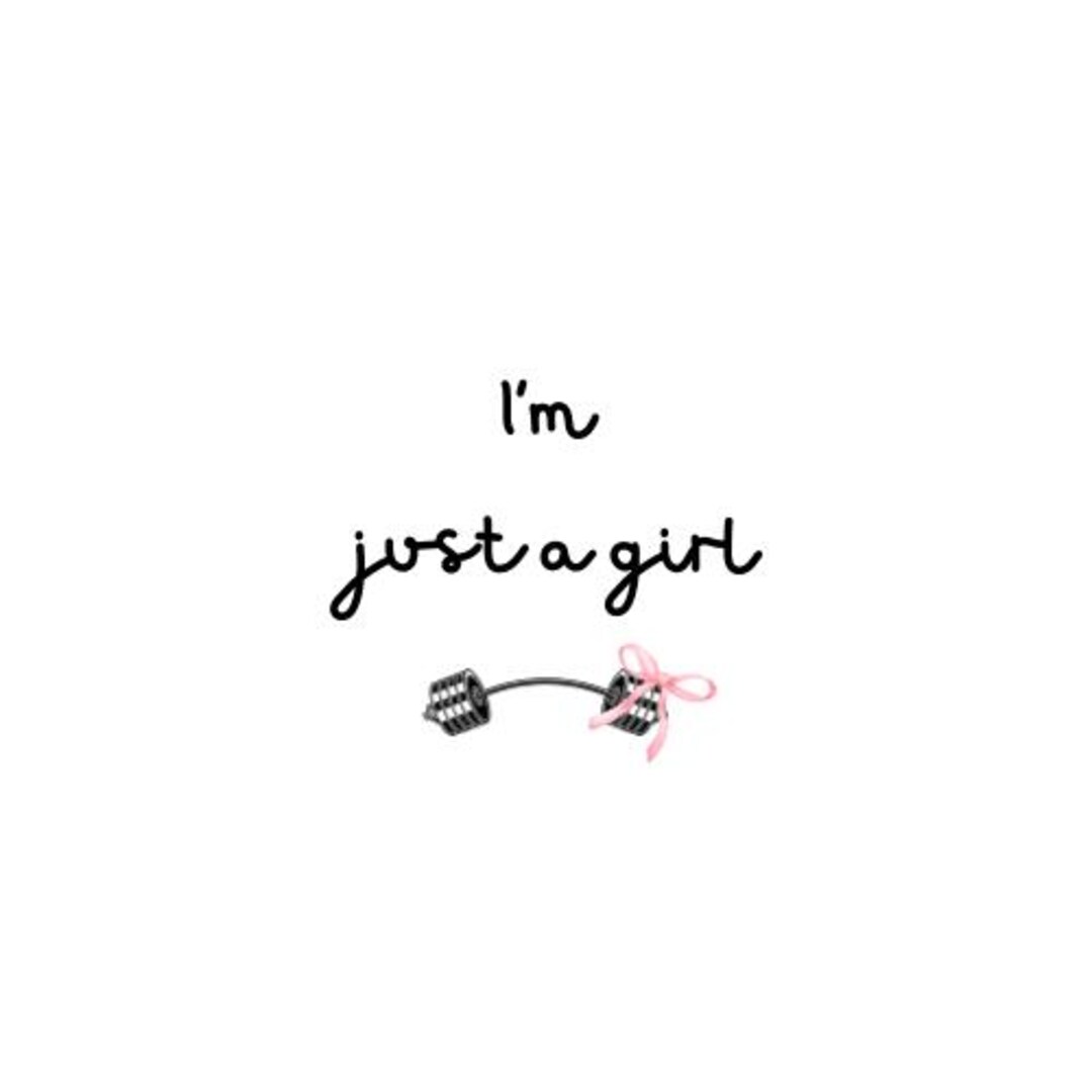 Cute Barbell and Bow Girl Power Aesthetic! Cute I’m Just a Girl Wall ...