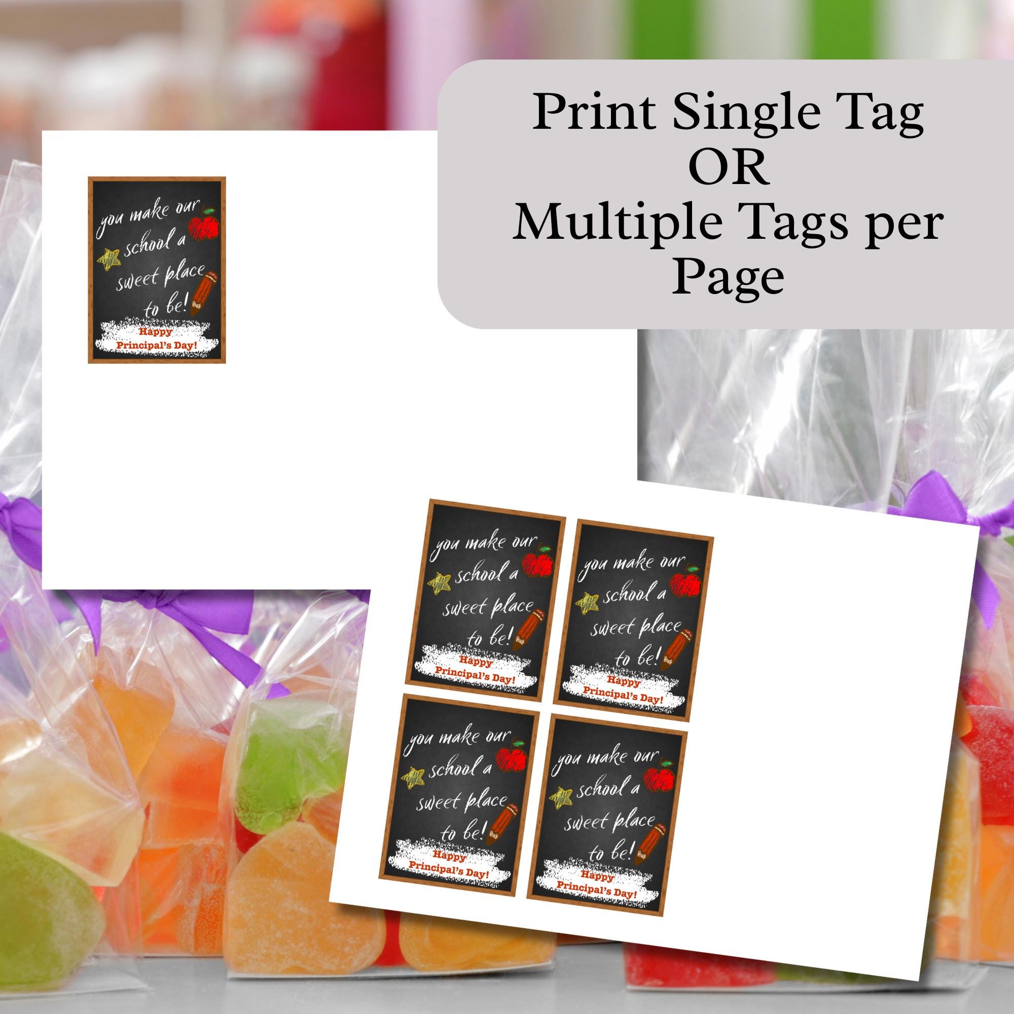 Happy Principal's Day Gift Tag, Printable School Principal Card, Vice ...