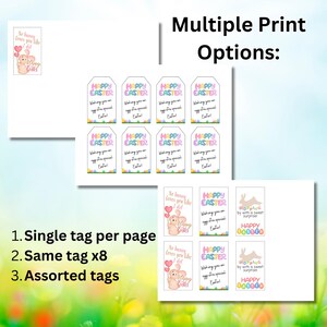 Easter Gift Tag Printable, Multi-design Happy Easter Basket Tag, Treat ...