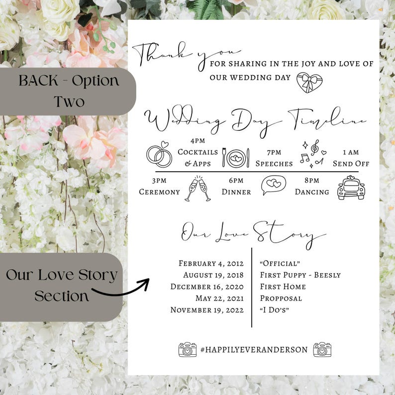 Editable Wedding Program Fan, Ceremony Reception Information Programme ...