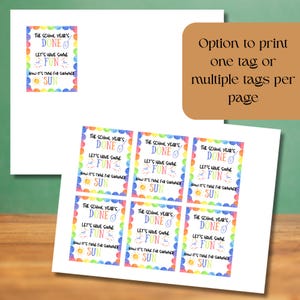 End of School Year Gift Tags, Rhyme for Students Classmates Teachers ...