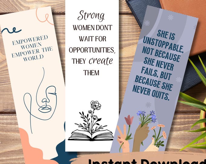 Women's Inspirational Bookmark Printable, Empowering Women Bookmark ...