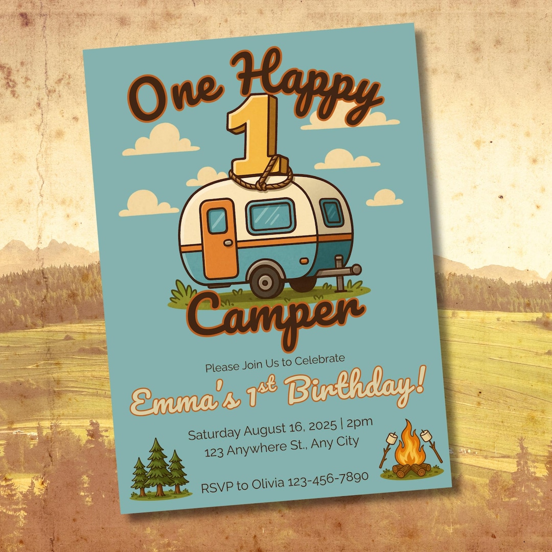 One Happy Camper Invitation