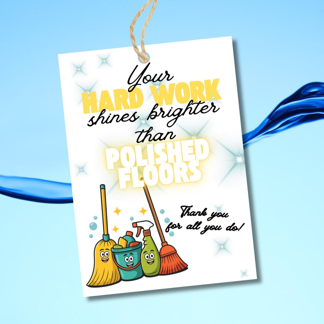 Custodian Day Gift Tag, Custodial Worker Recognition, Appreciation Card ...