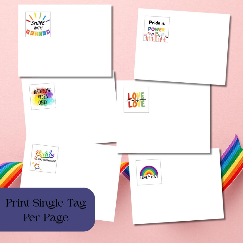 Happy Pride Month Gift Tags, Love is Love, Rainbow Vibes Only, Assorted ...