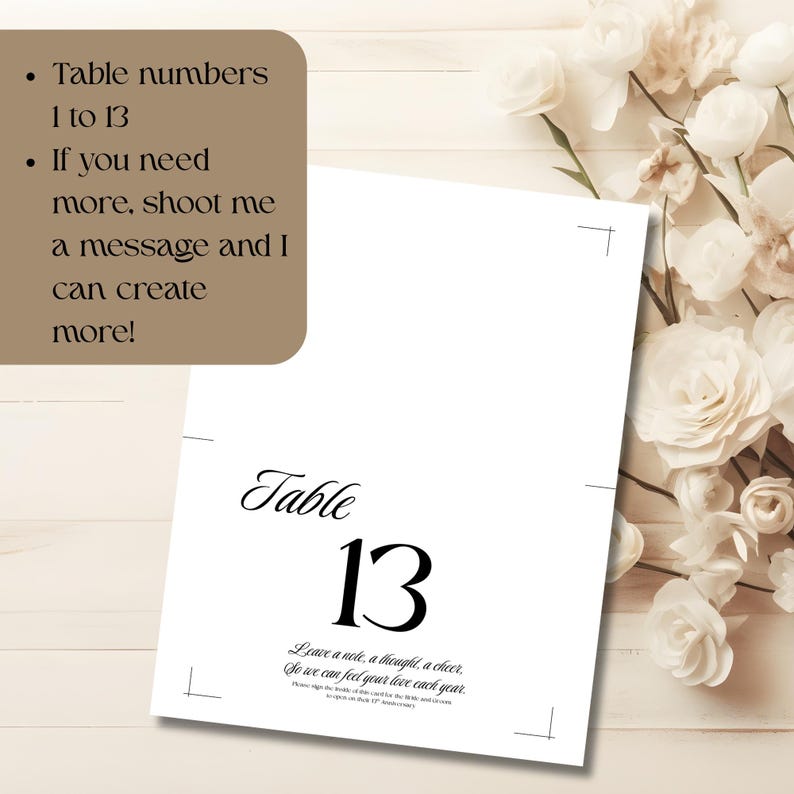 Wedding Table Number for Guests to Sign, Folded Tent Card for ...