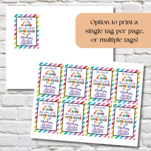 Volunteer Appreciation Gift Tag, Printable Thank You Cookie Favor Treat ...