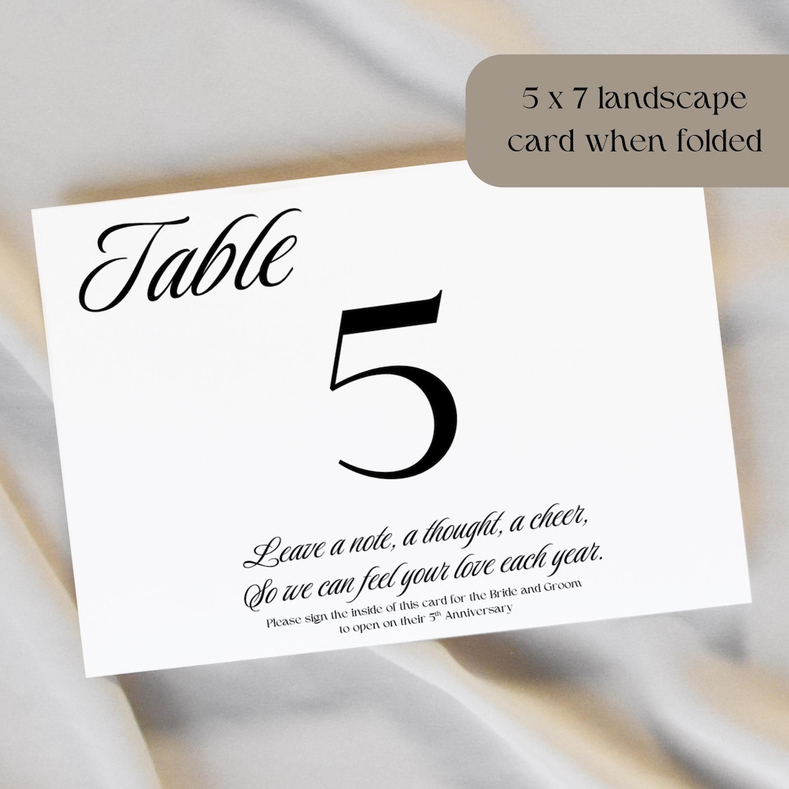 Wedding Table Number for Guests to Sign, Folded Tent Card for ...