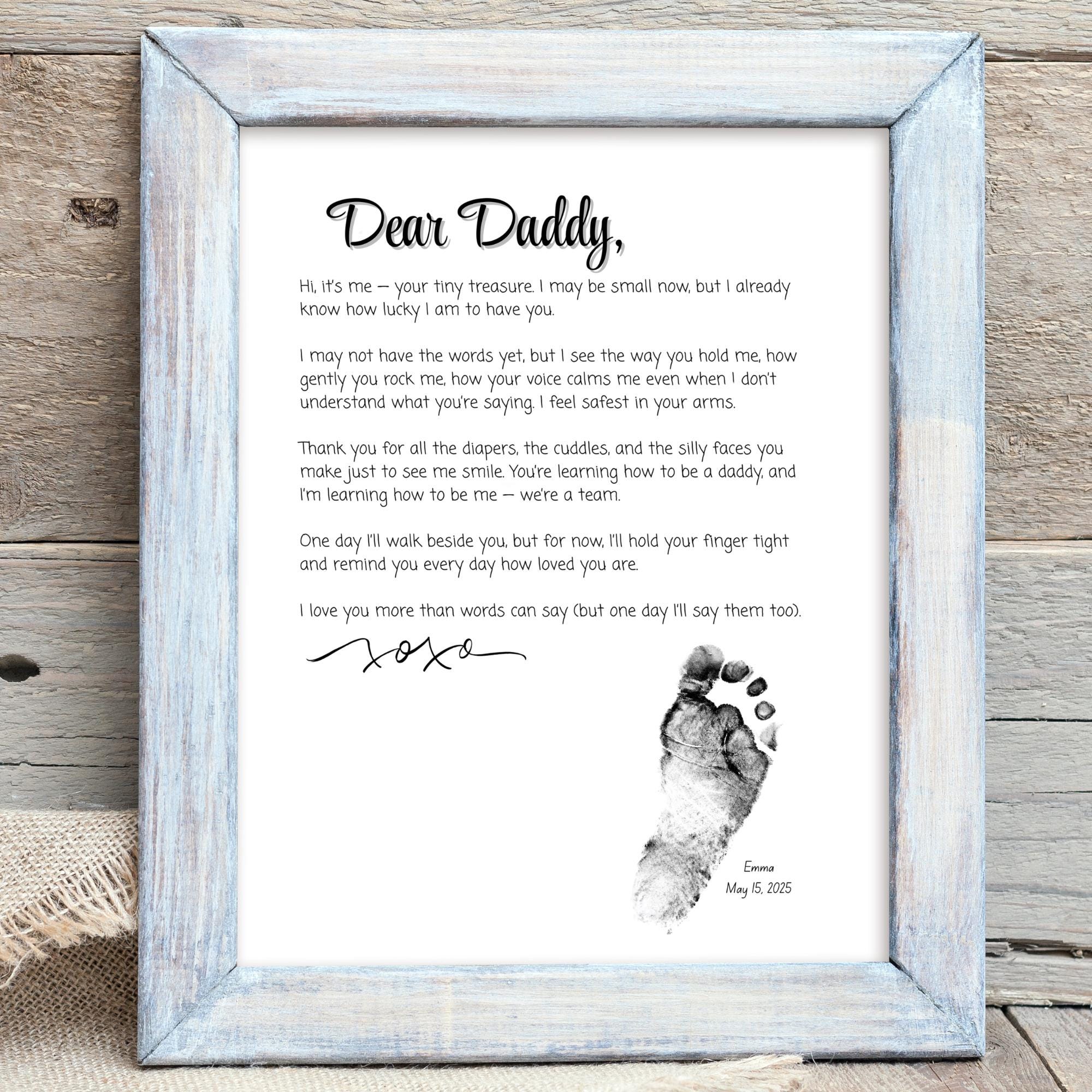 Letter From Baby to First Time Dad, Dear Daddy Gift From Child, Fathers ...