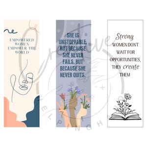 Women's Inspirational Bookmark Printable, Empowering Women Bookmark ...