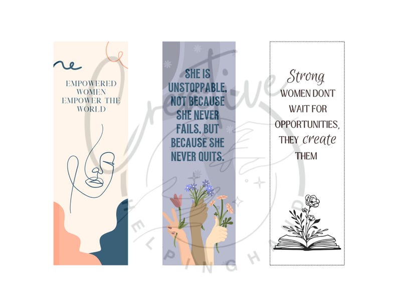 Women's Inspirational Bookmark Printable, Empowering Women Bookmark ...