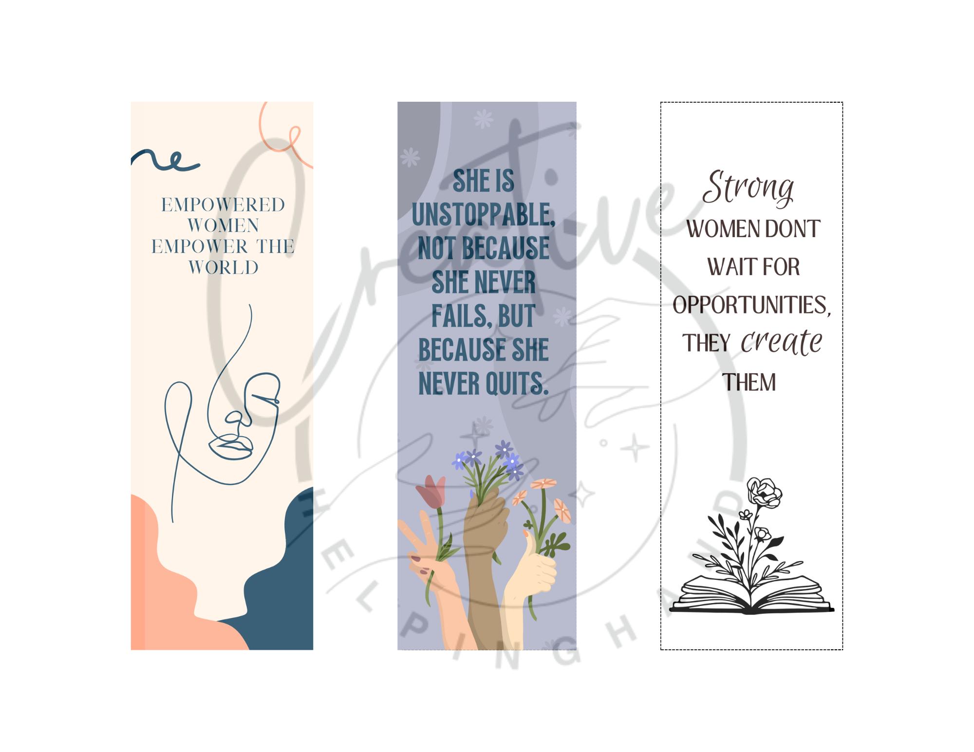 Women's Inspirational Bookmark Printable, Empowering Women Bookmark ...