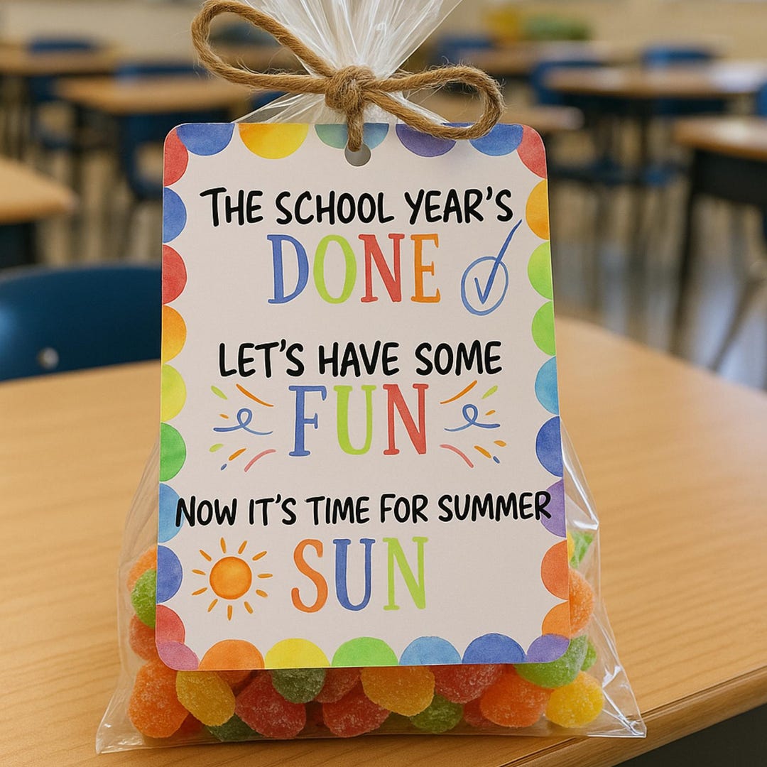 End of School Year Gift Tags, Rhyme for Students Classmates Teachers ...
