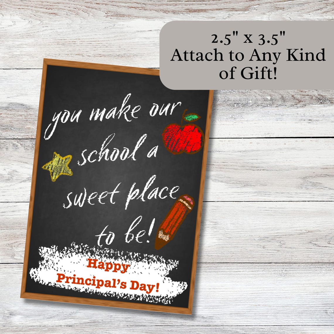 Happy Principal's Day Gift Tag, Printable School Principal Card, Vice ...