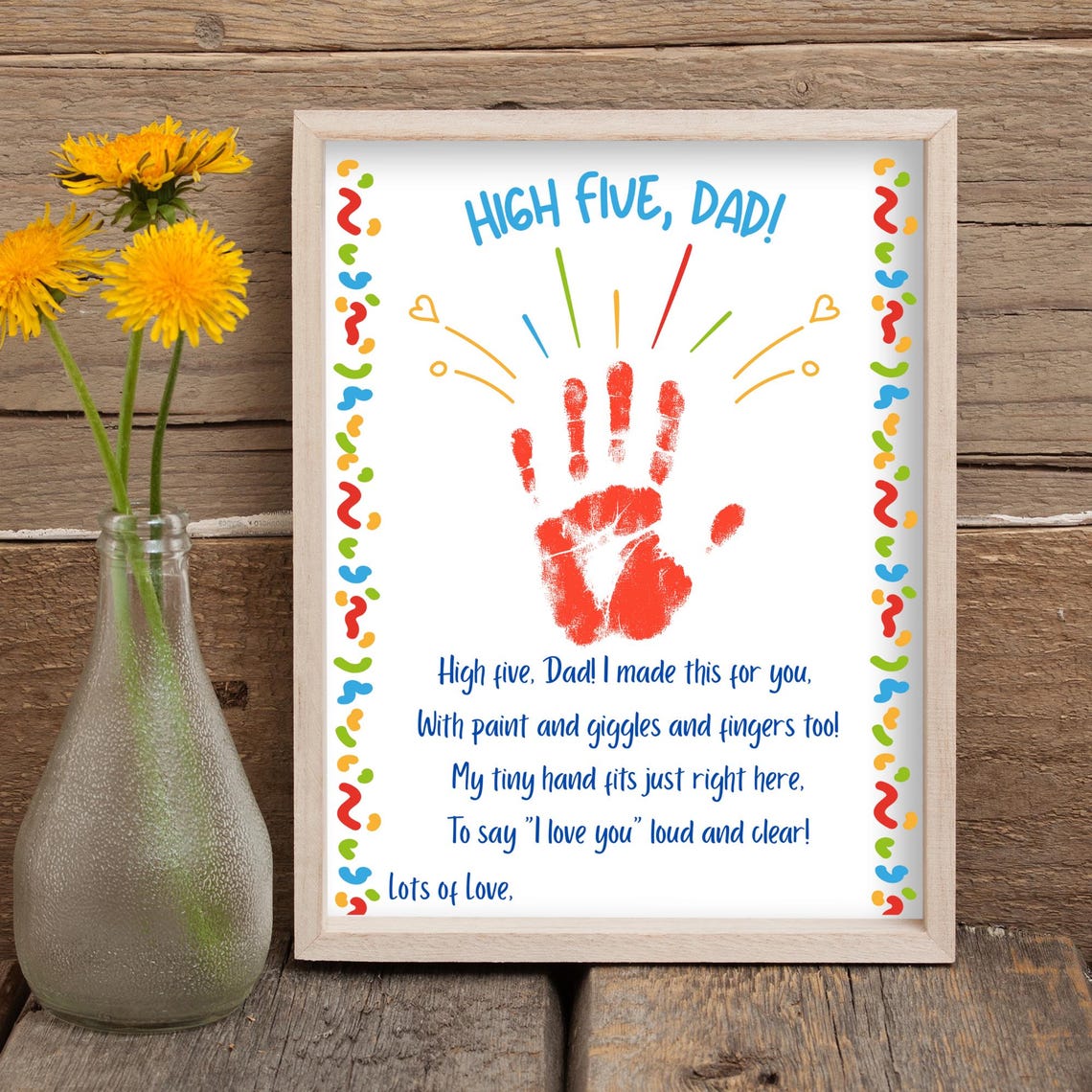 Father's Day Handprint Craft From Children, First Fathers Day Art From ...