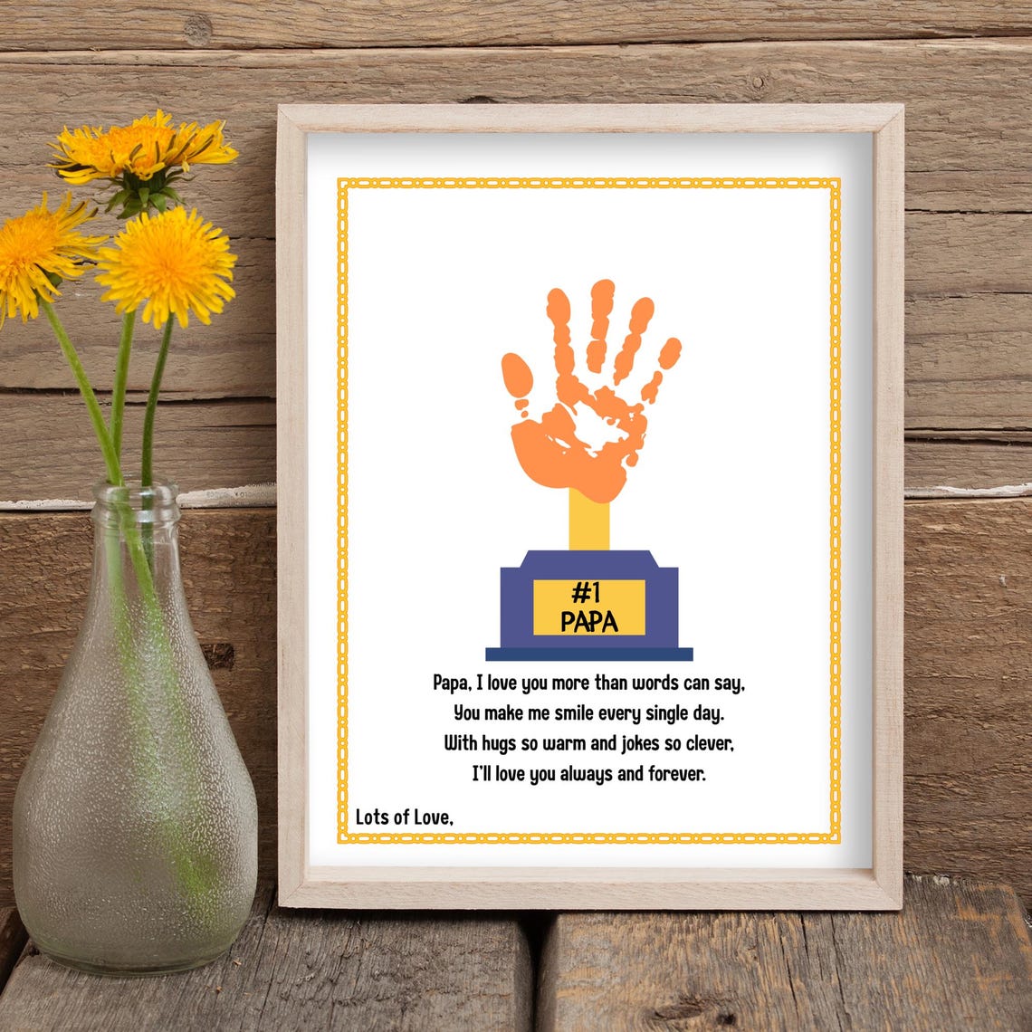 Handprint Footprint Fathers Day Craft From Grandchild, Poem for Grandpa ...