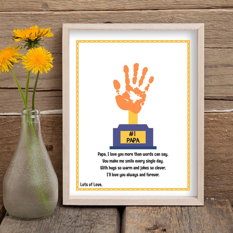 Handprint Footprint Fathers Day Craft From Grandchild, Poem for Grandpa ...