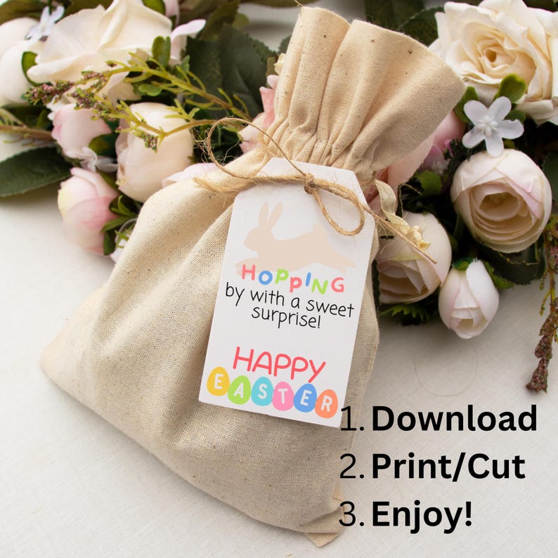 Easter Gift Tag Printable, Multi-design Happy Easter Basket Tag, Treat ...