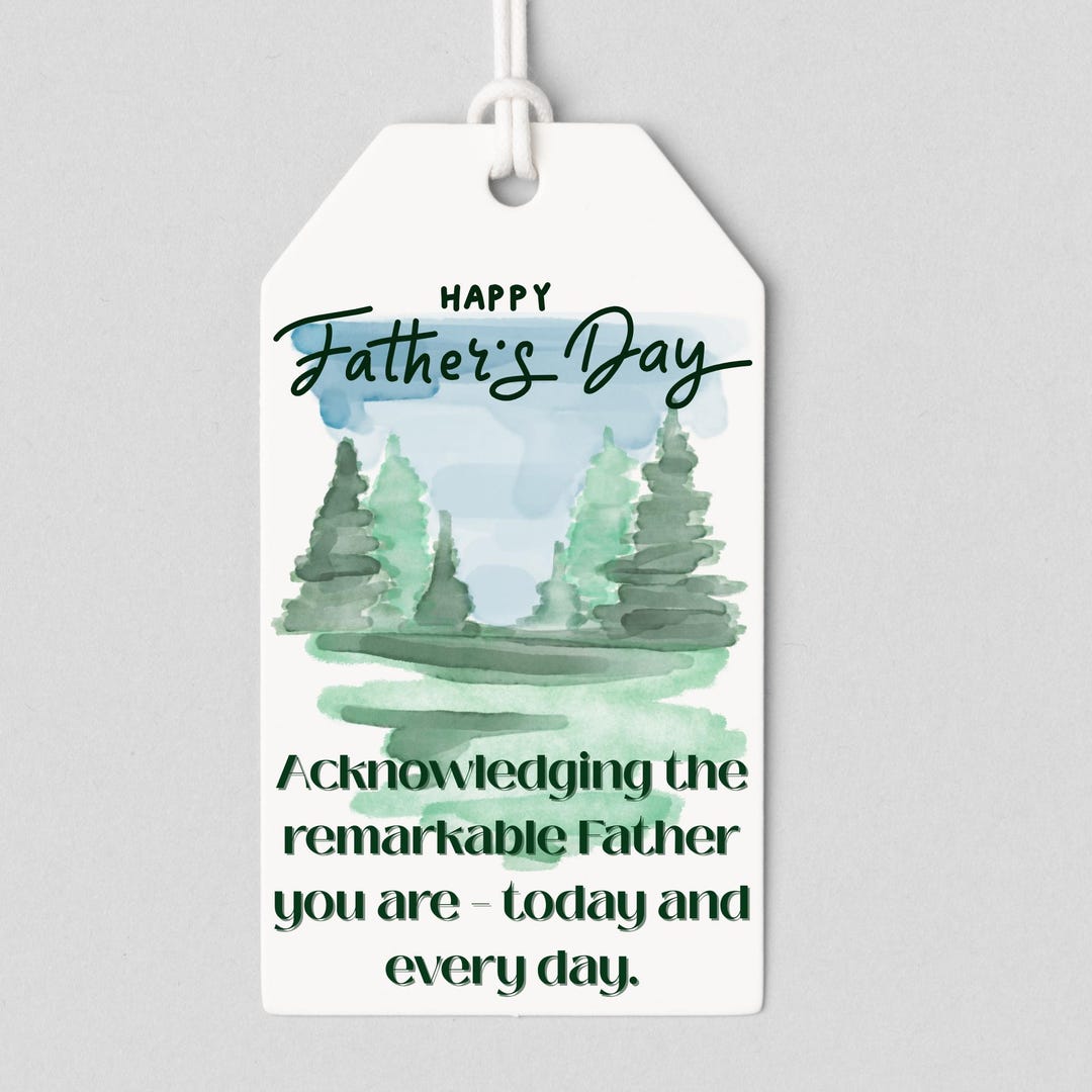 Happy Father's Day Gift Tags, Printable Dad Grandpa Father Figure Card ...