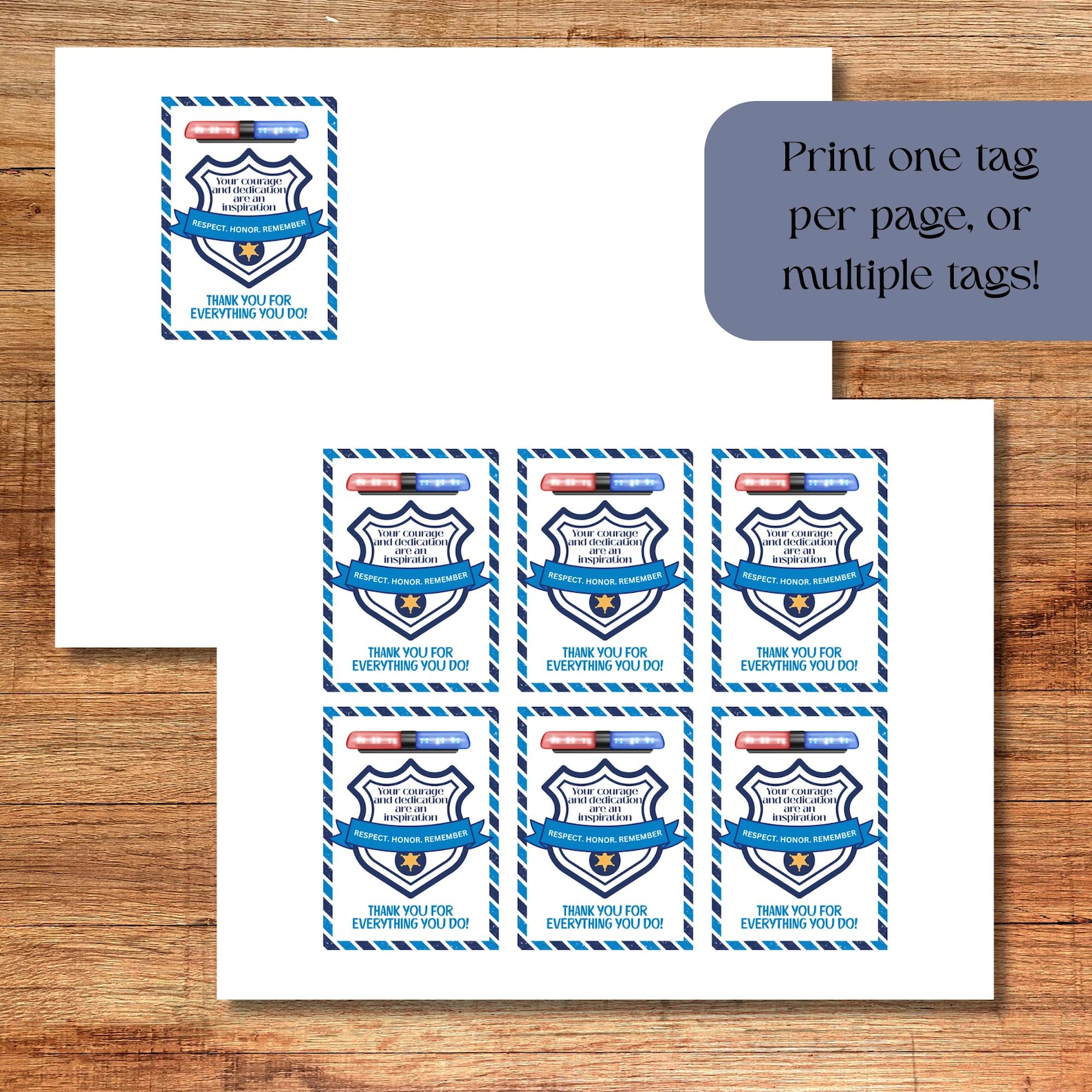 National Police Officer Week Gift Tag, Law Enforcement Appreciation ...