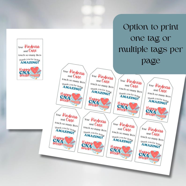 CNA Week Gift Tags, Certified Nursing Assistant Card, Cookie Favor ...