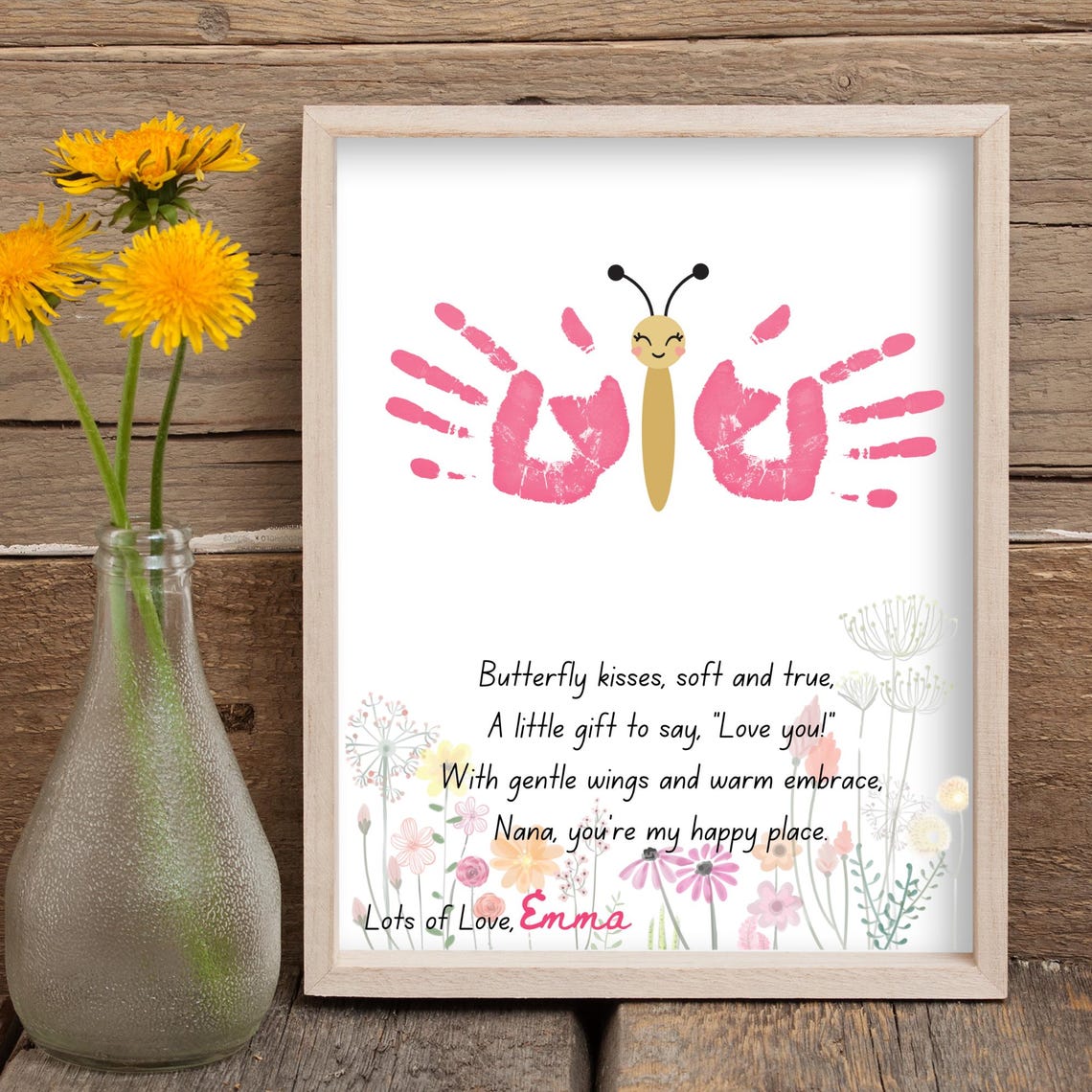 Footprint Handprint Craft for Grandma Nana Mimi Nanny, Printable ...