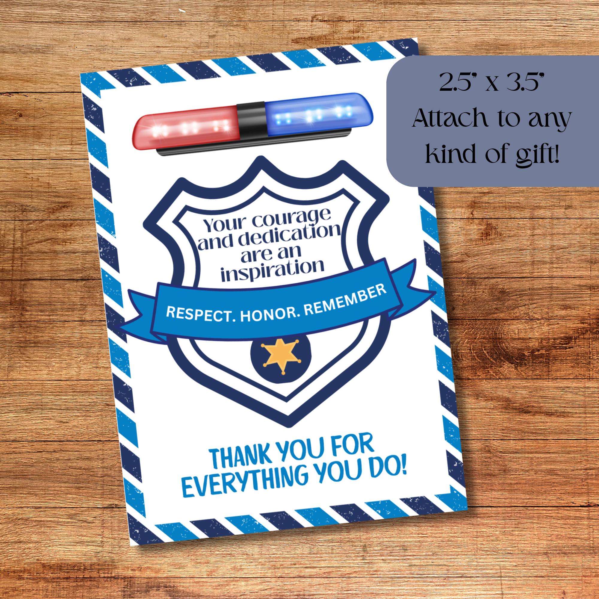 National Police Officer Week Gift Tags, Appreciation Card, Thank You ...