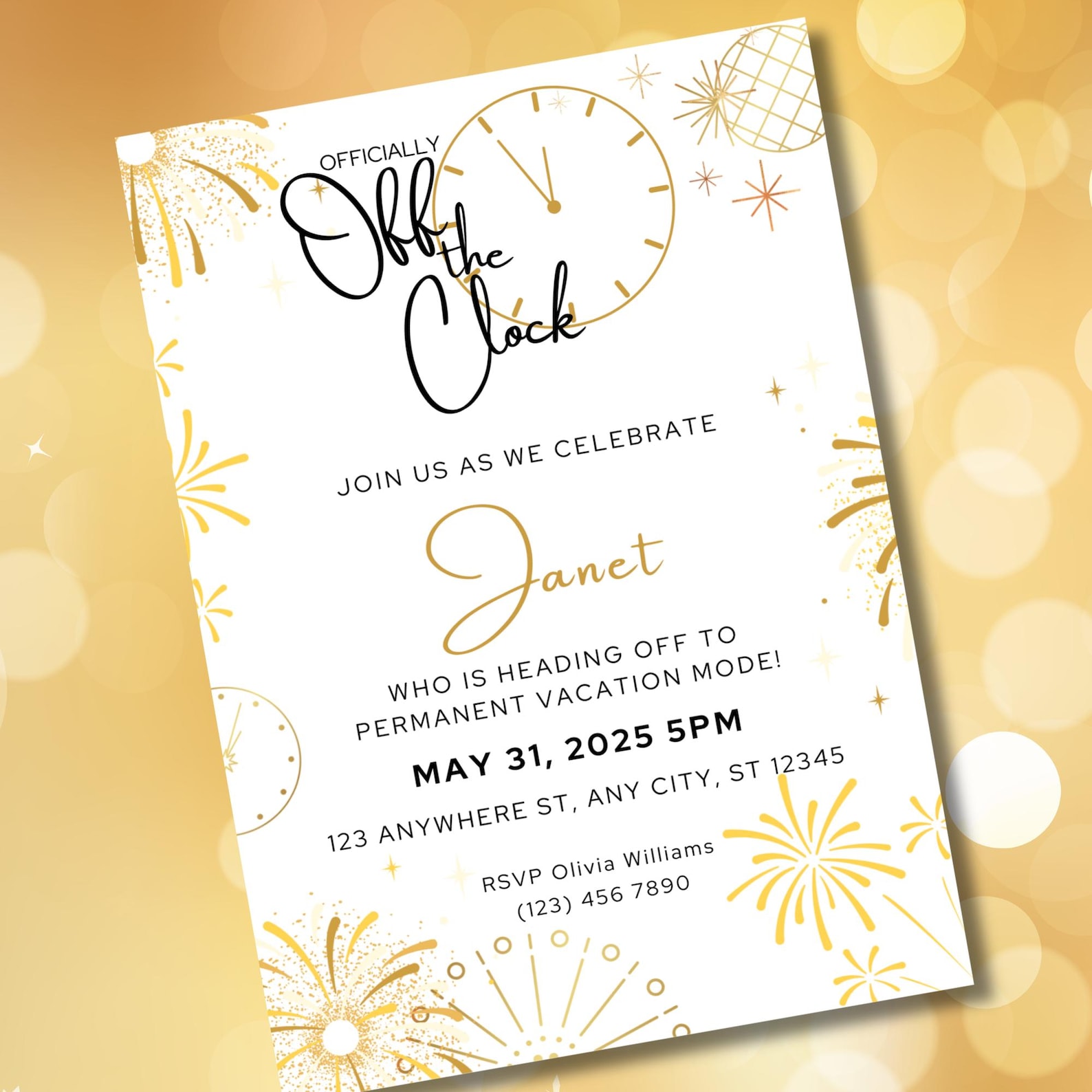Retirement Party Invitation, Surprise Retirement Invite for Women and Men, Editable Template ...