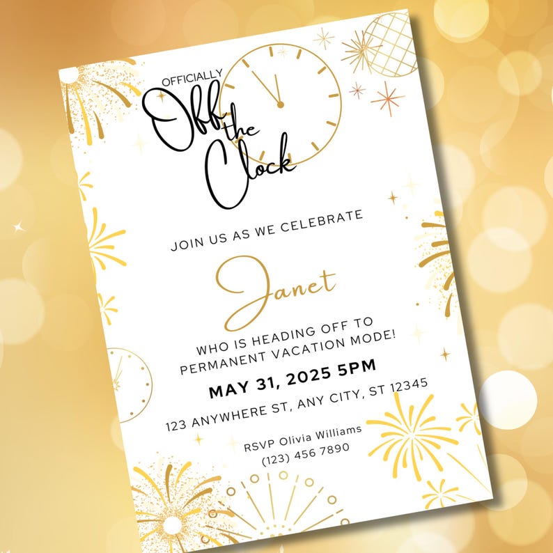 Retirement Party Invitation, Surprise Retirement Invite for Women and ...