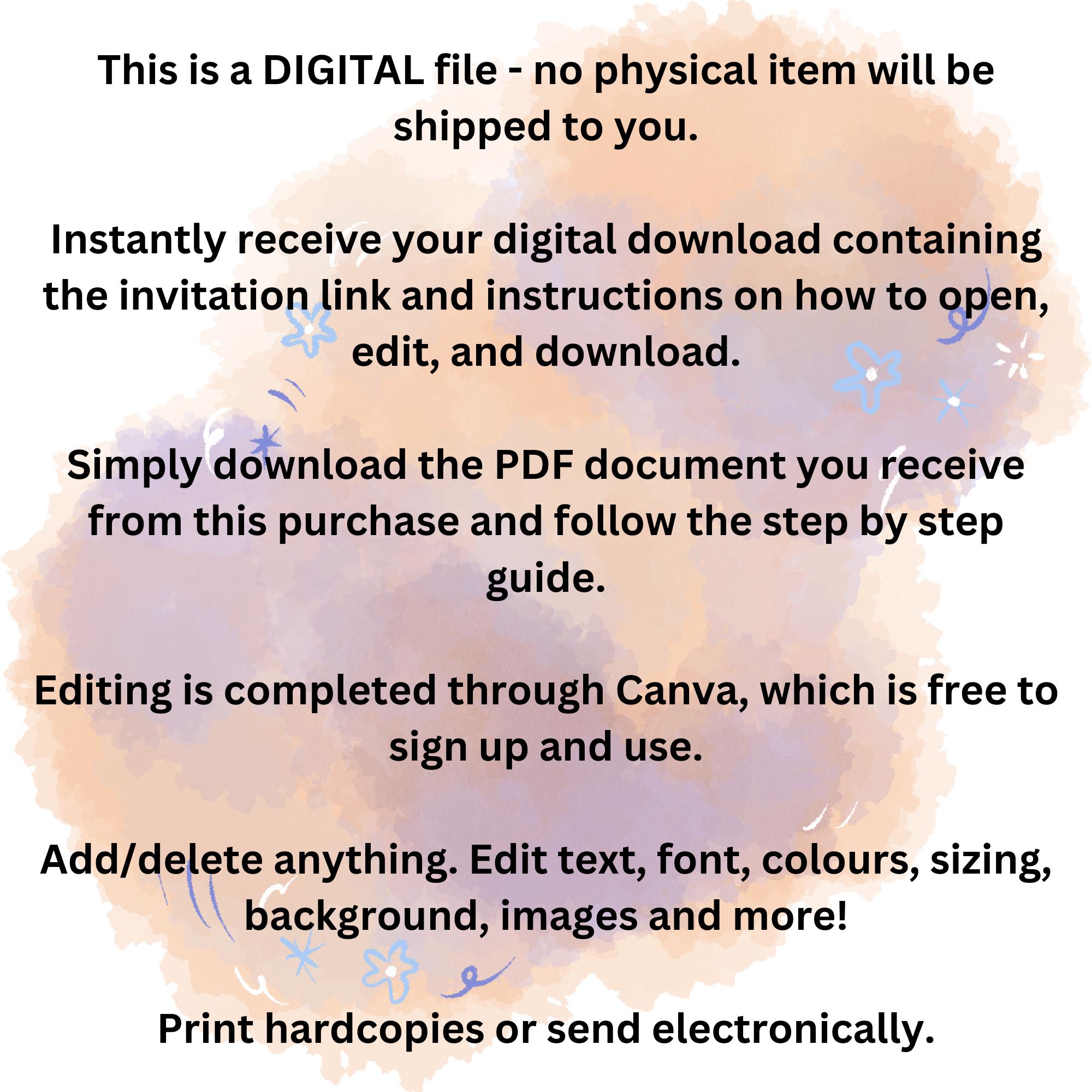 Emo Birthday Party Invitation, Canva Template Invite, Digital Printable ...