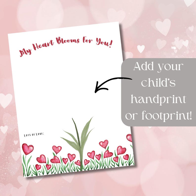 Handprint Footprint Craft, Printable Valentines Birthday Spring ...